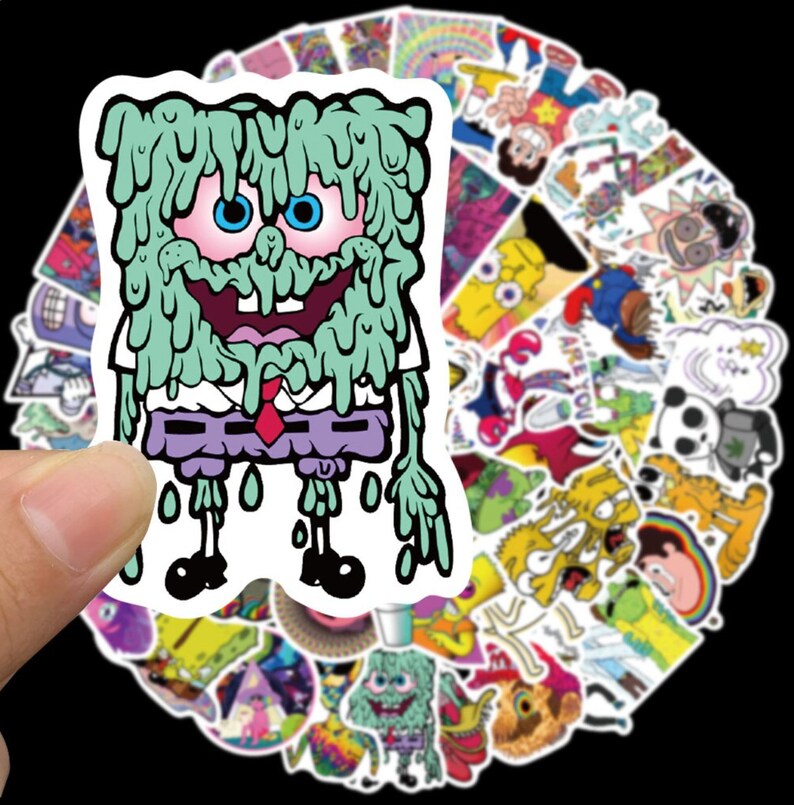 Psychedelic Trippy Cartoon Stickers Random Sticker Pack - Etsy