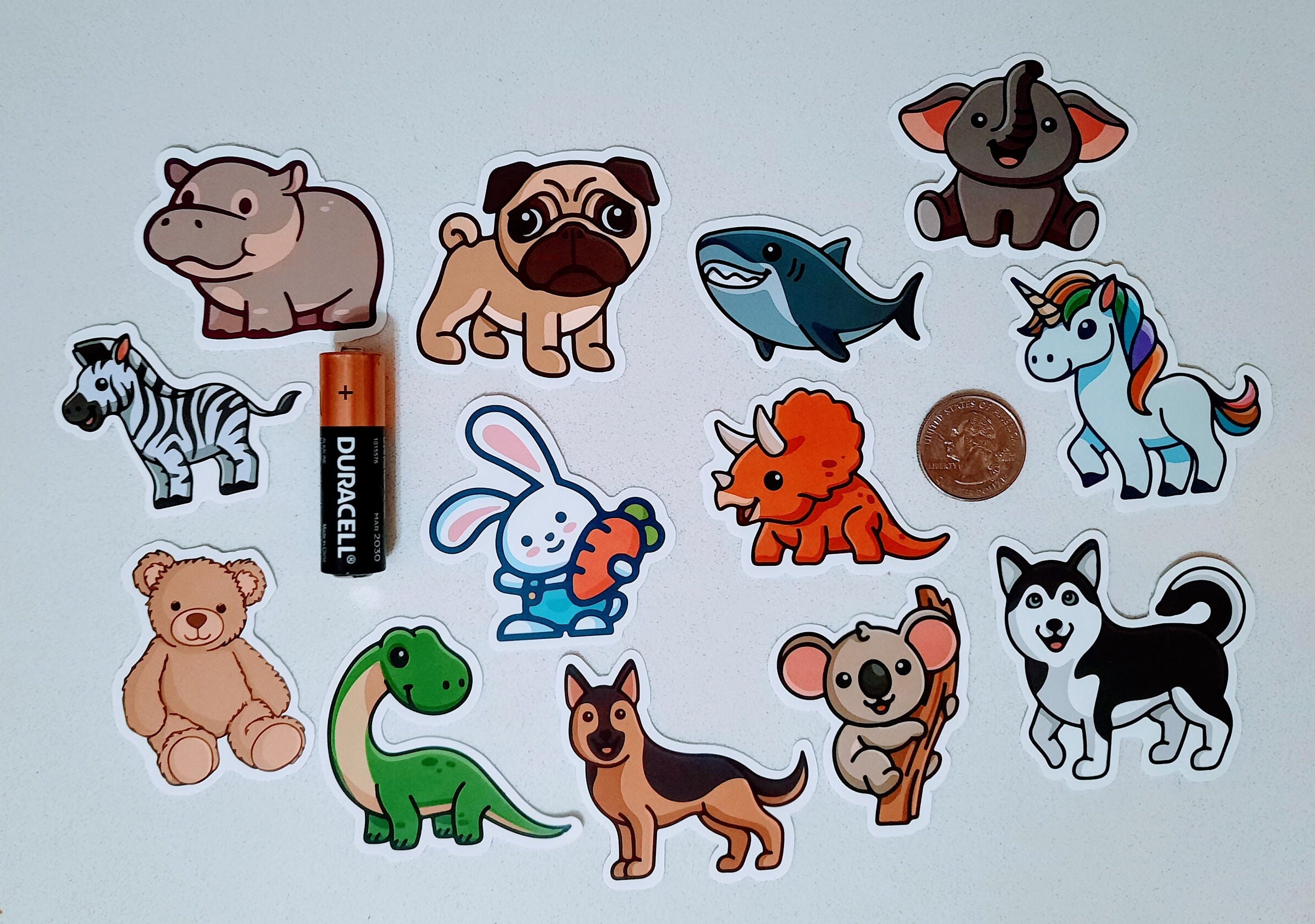 Cute Cartoon Animals Random Sticker Pack - Etsy