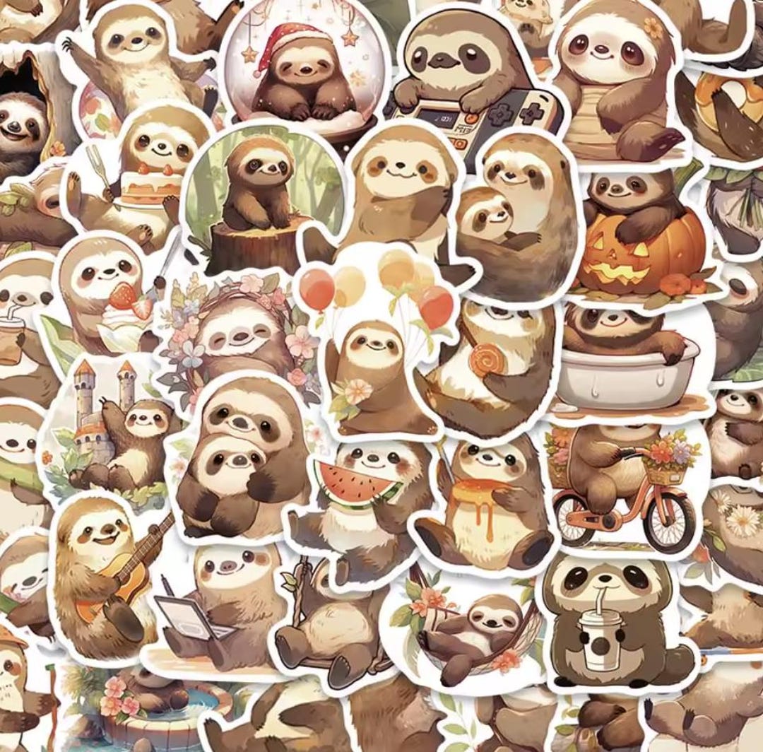 Baby Sloths | Random Sticker Pack - Etsy