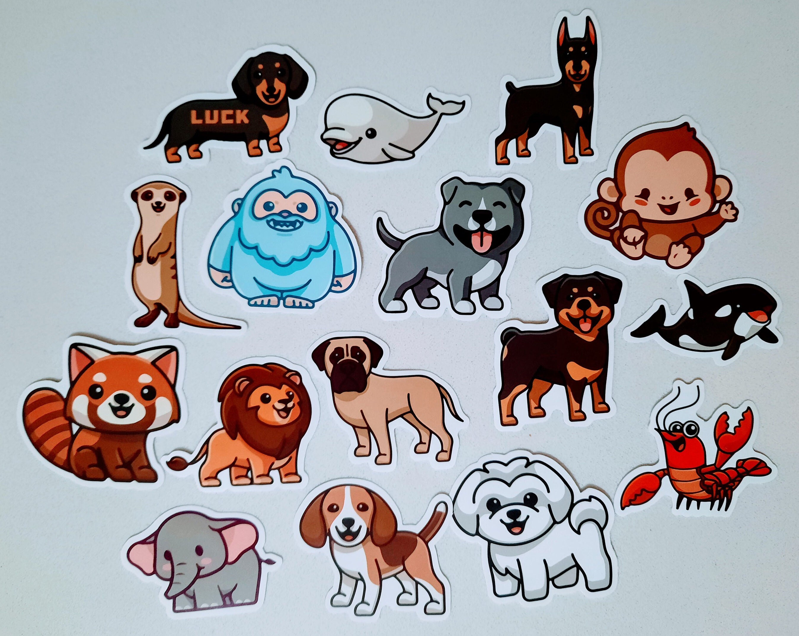 Cute Cartoon Animals Random Sticker Pack - Etsy
