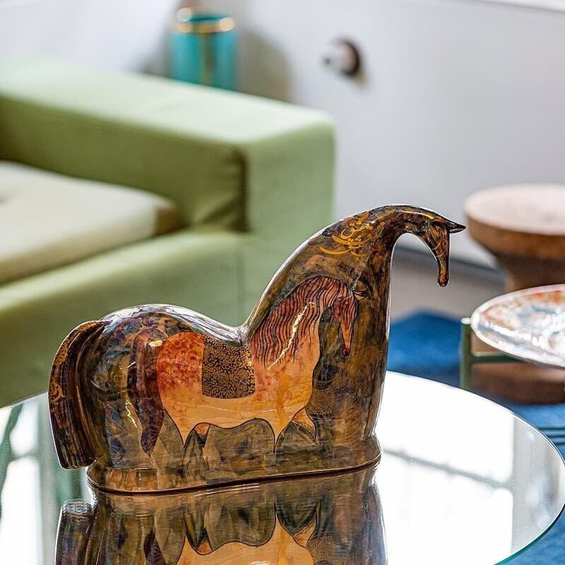 Modern Hand Crafted Ceramic Horse Sculpture King of Tahmasb, Gift for ...