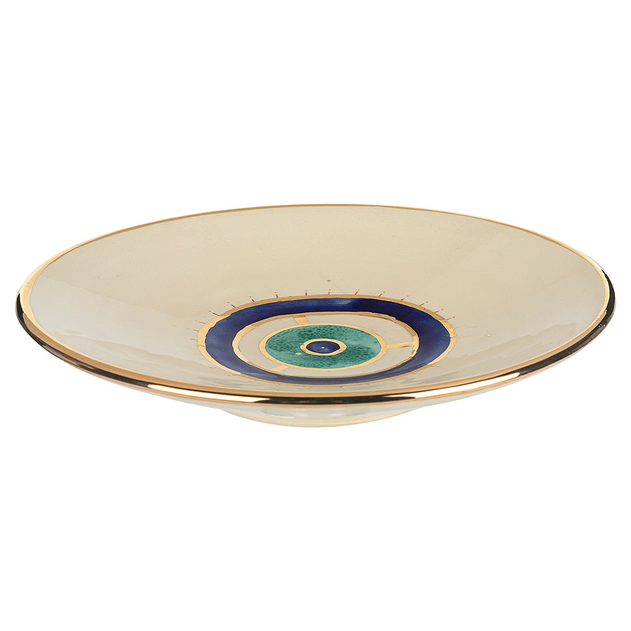 Handmade Evil Eye Plate: Gold Trim Porcelain Dish, Nazar Wall Art - Etsy