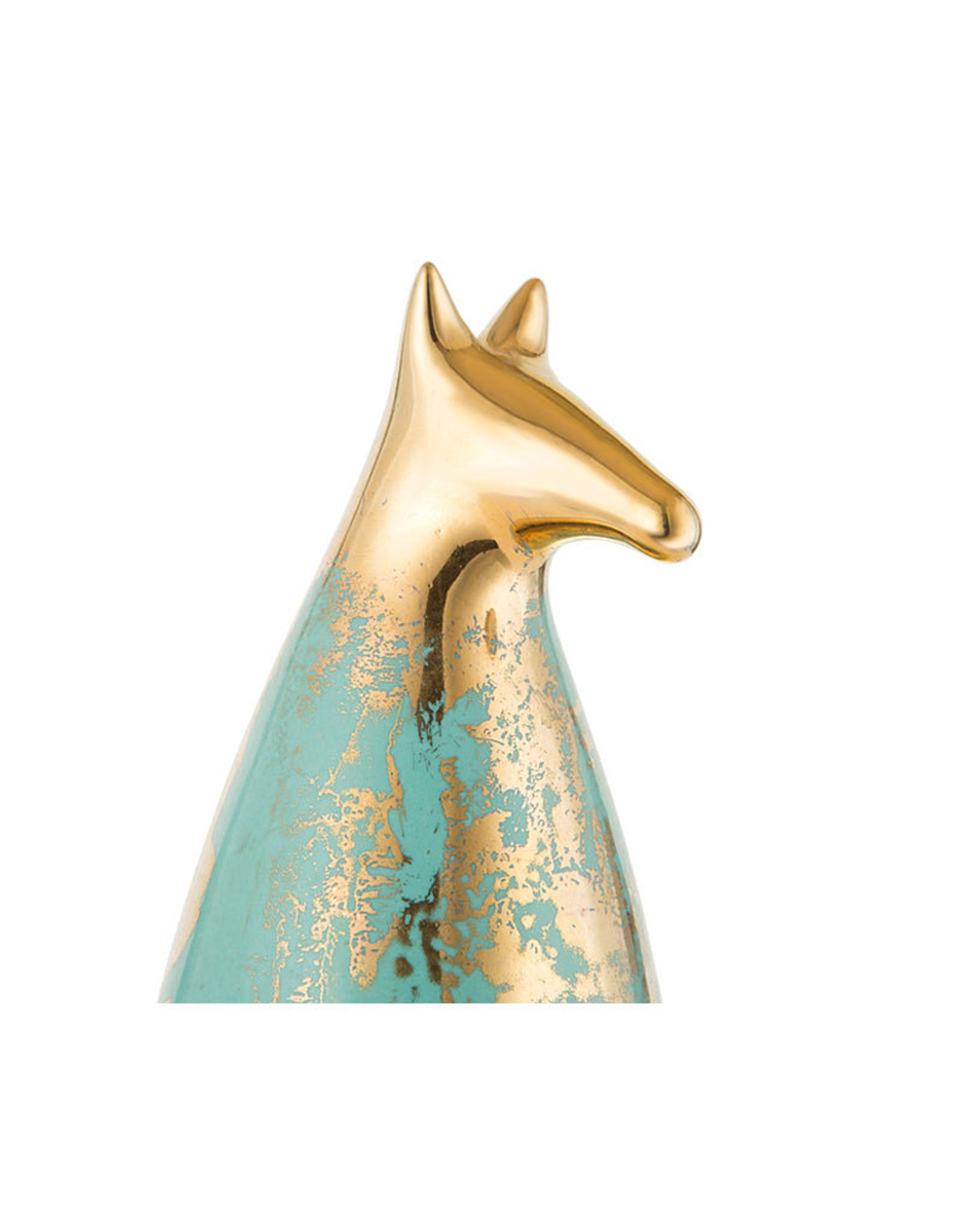 Modern Ceramic Gold Painted Horse Figurine - Etsy