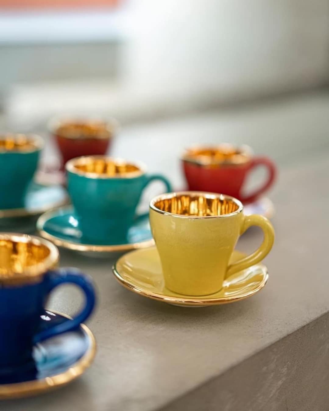 Handmade Gold Round Ceramic Tea Cup and Saucer Set - Tea Lovers, Sèvres ...