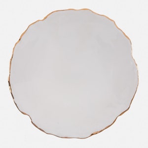 Gold Edge Decorative Handmade Ceramic Serving Plate, Size : 17” - Etsy