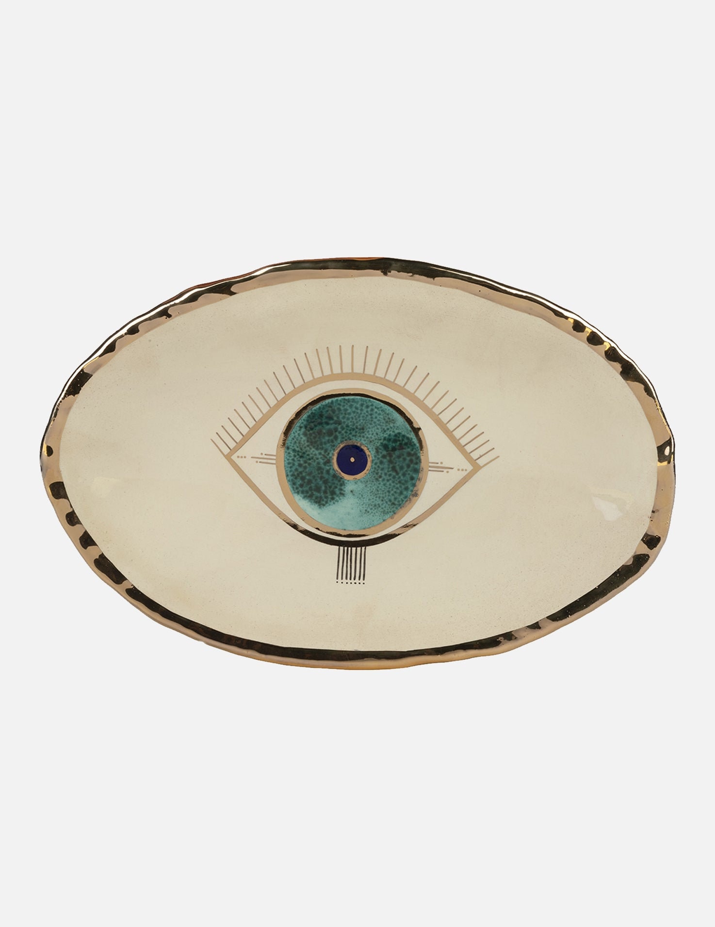 Oval Evil Eye Dish Gold Plated Serving Board Dessert Platter - Etsy