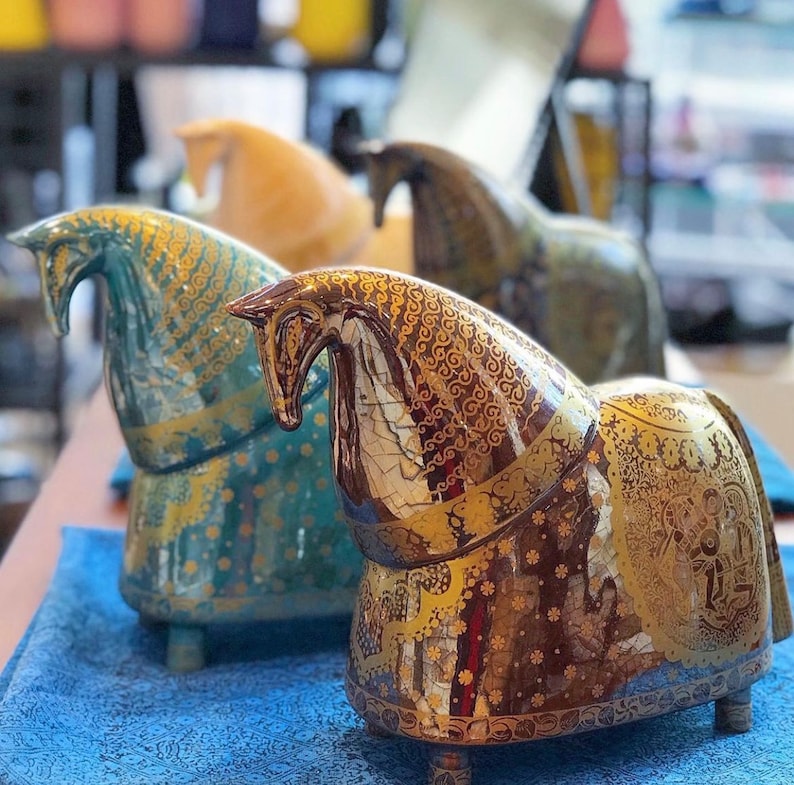 Modern Ceramic Knight Horse Figurine Handmade Horse - Etsy