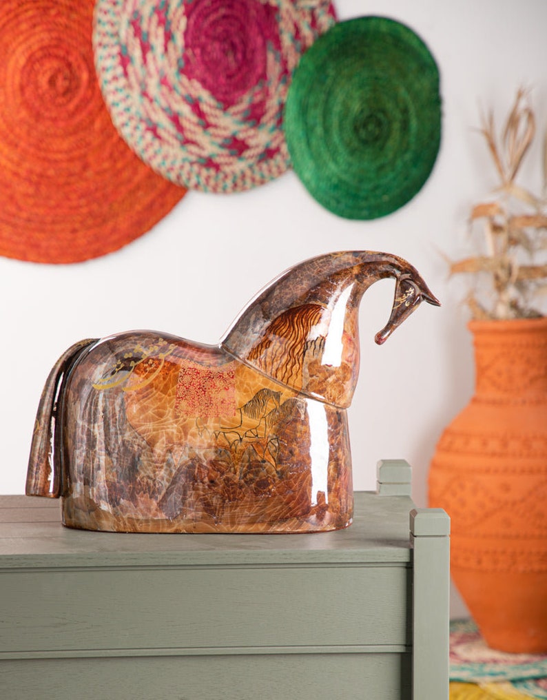 Modern Hand Crafted Ceramic Horse Sculpture King of Tahmasb, Gift for ...