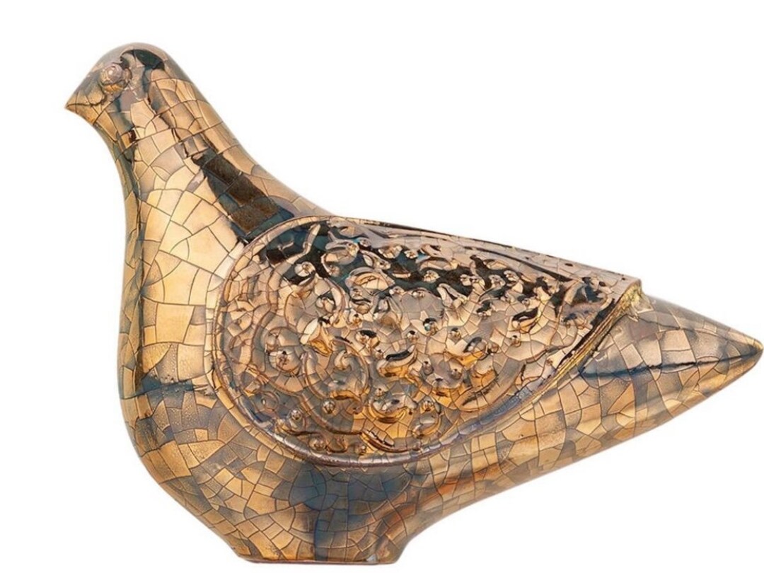 Ceramic Gold Lustered Pigeon Gold Ceramic Bird Figurines, Birds ...