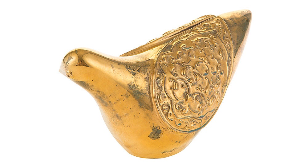 Ceramic Gold Lustered Pigeon Gold Ceramic Bird Figurines - Etsy