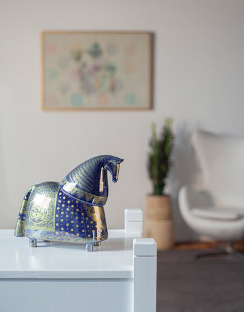 Modern Ceramic Knight Horse Figurine Handmade Horse - Etsy