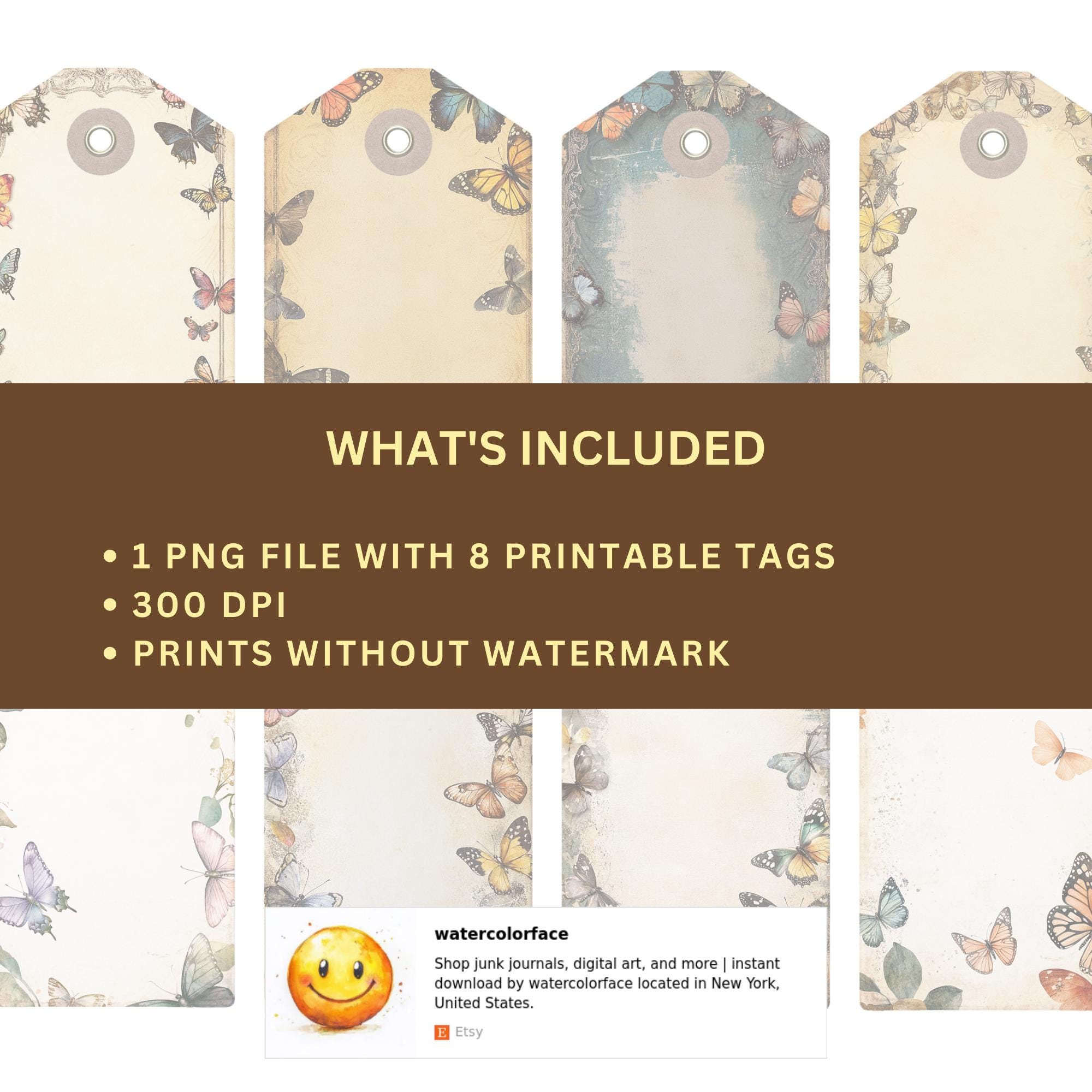 Butterflies Printable Gift Tags | Rustic Spring Themed Gift Tags ...