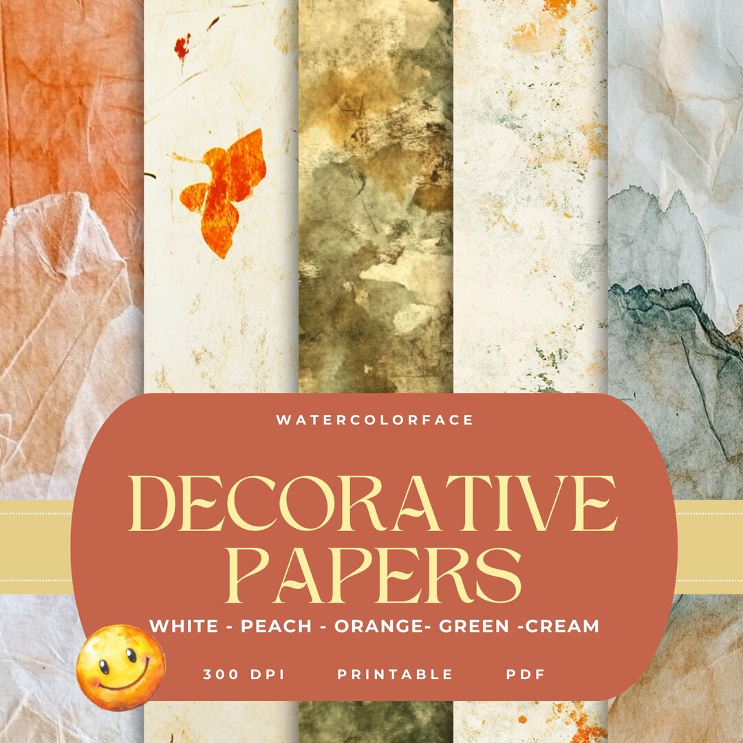 Watercolor Junk Journal Decorative Papers, Paint Swash Patterned Sheets ...