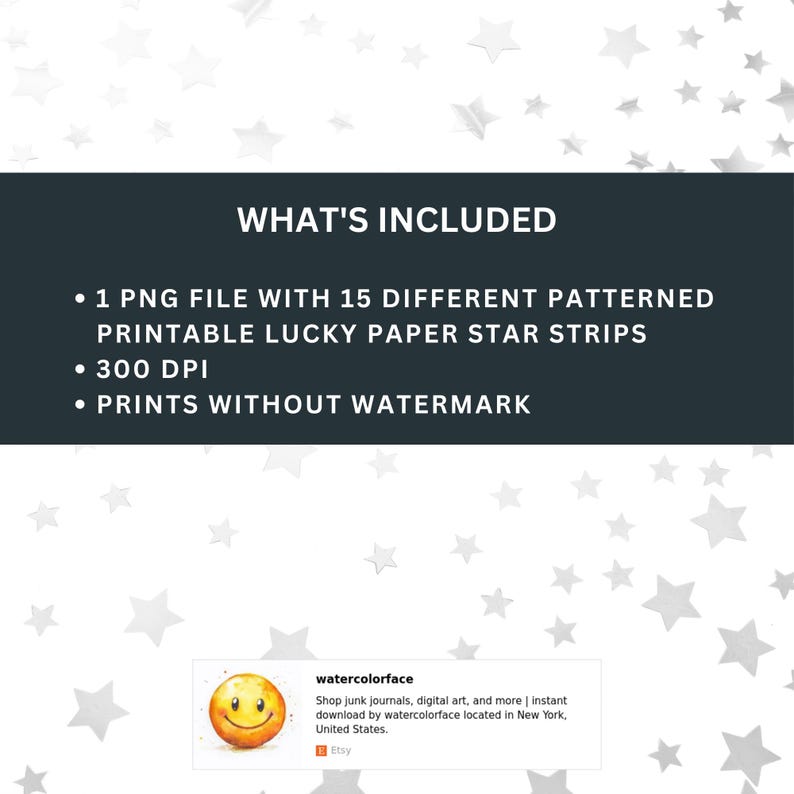 Patterned Lucky Paper Stars Strips Printable | Printable Paper Strips ...