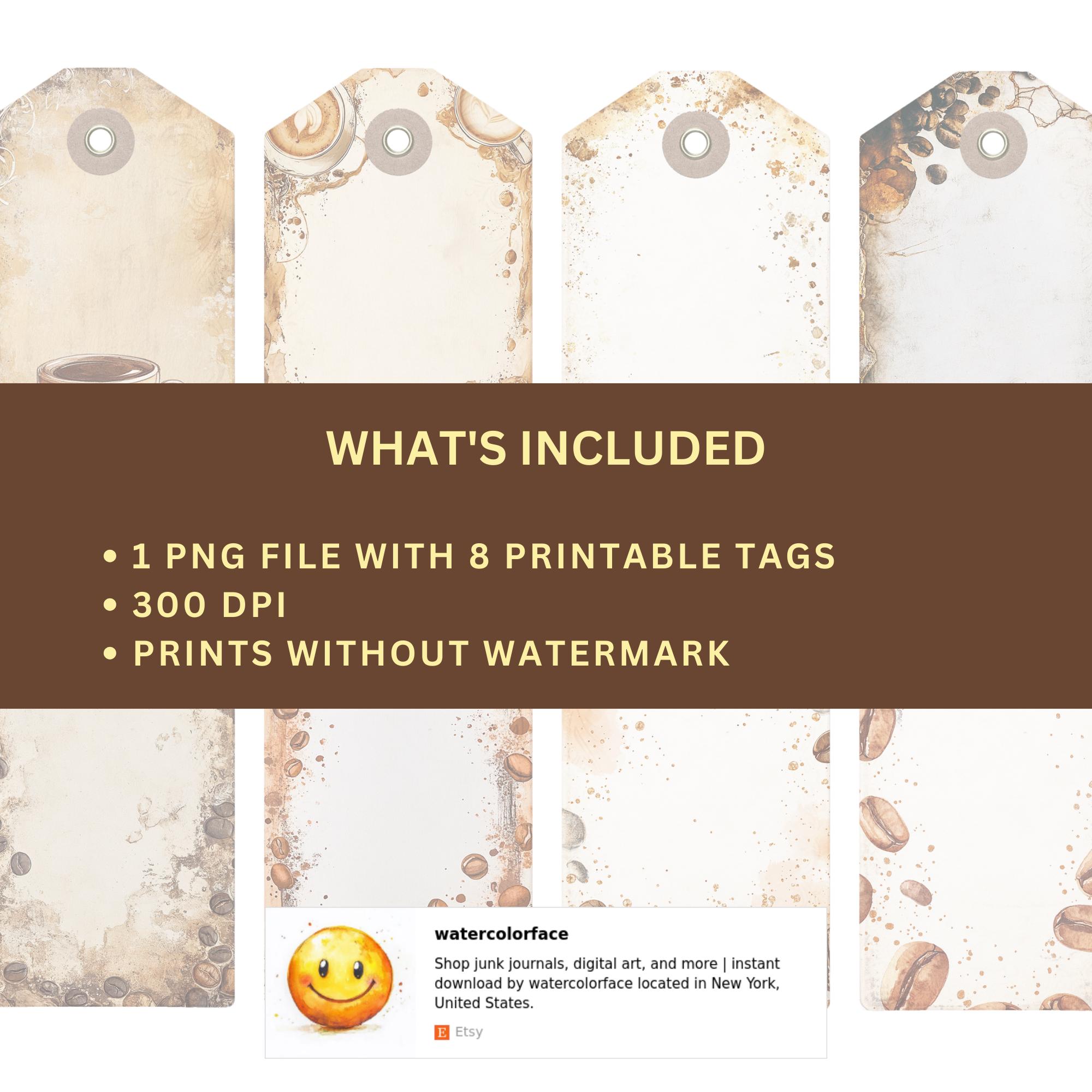 Coffee Shop Printable Gift Tags | Coffee Beans Themed Gift Tags ...