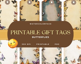 Butterflies Printable Gift Tags | Rustic Spring Themed Gift Tags ...