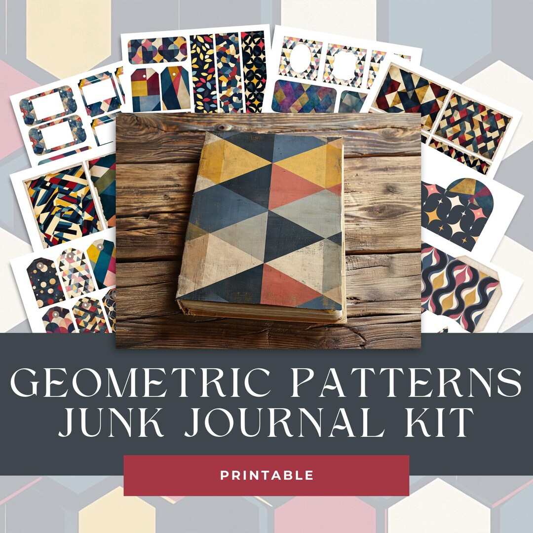 Geometric Shapes Junk Journal Kit Printable - Etsy