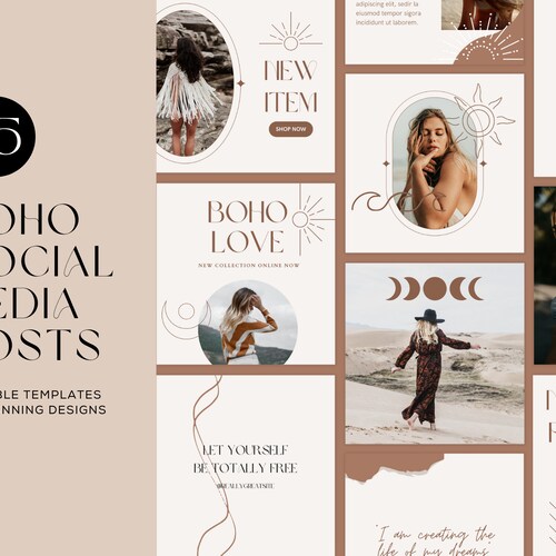 Photography Instagram Templates Boho Neutral Instagram Post - Etsy
