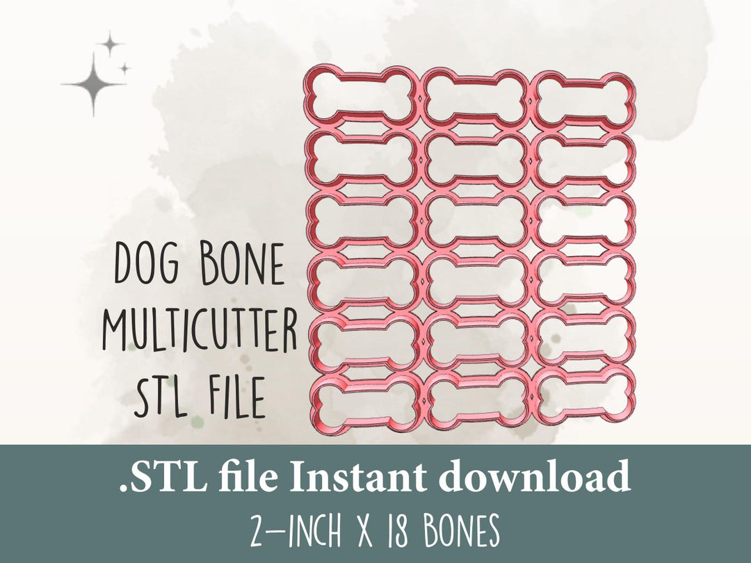Dog Bone Multicutter STL: 2-inch, 18 Bones (digital Download) - Etsy