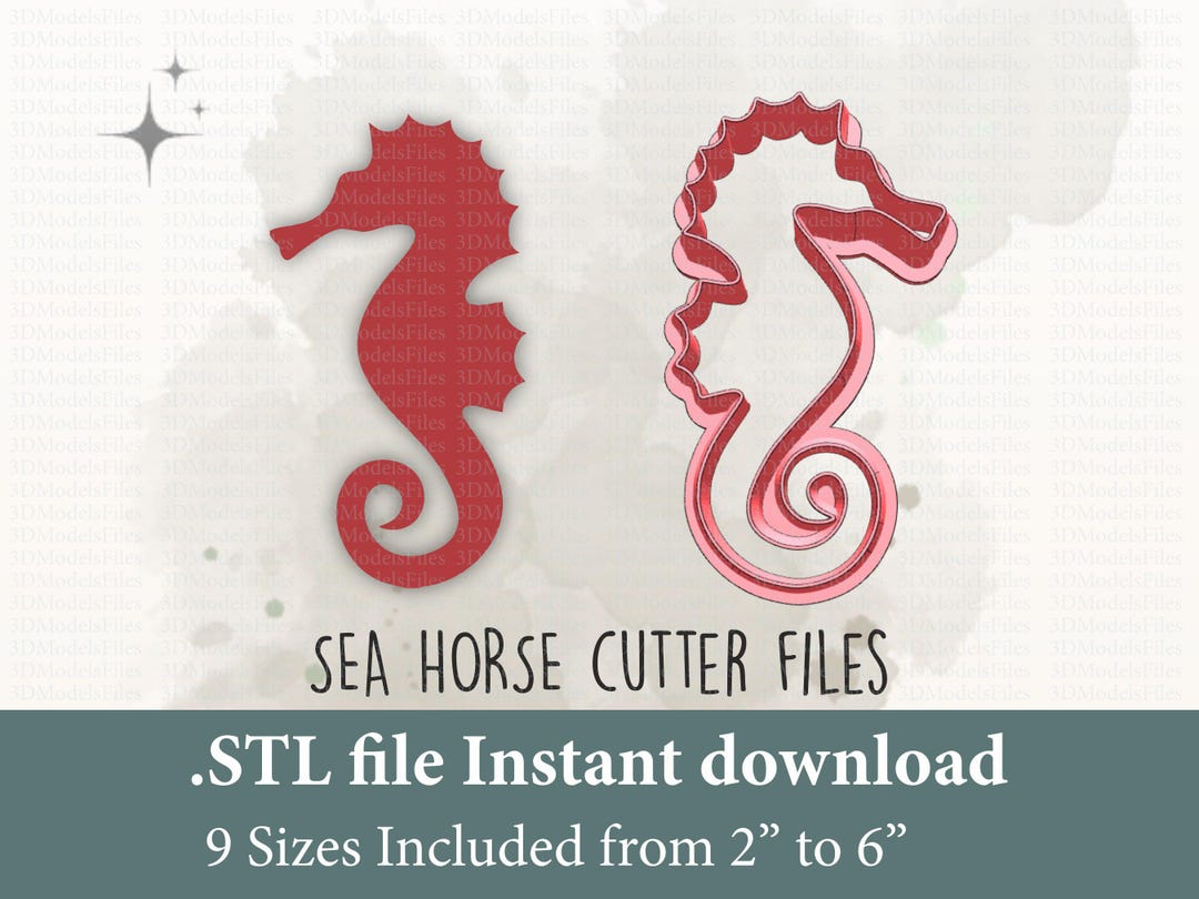 Seahorse Cookie Cutter STL – 3D Printable Ocean-themed Cutter for ...