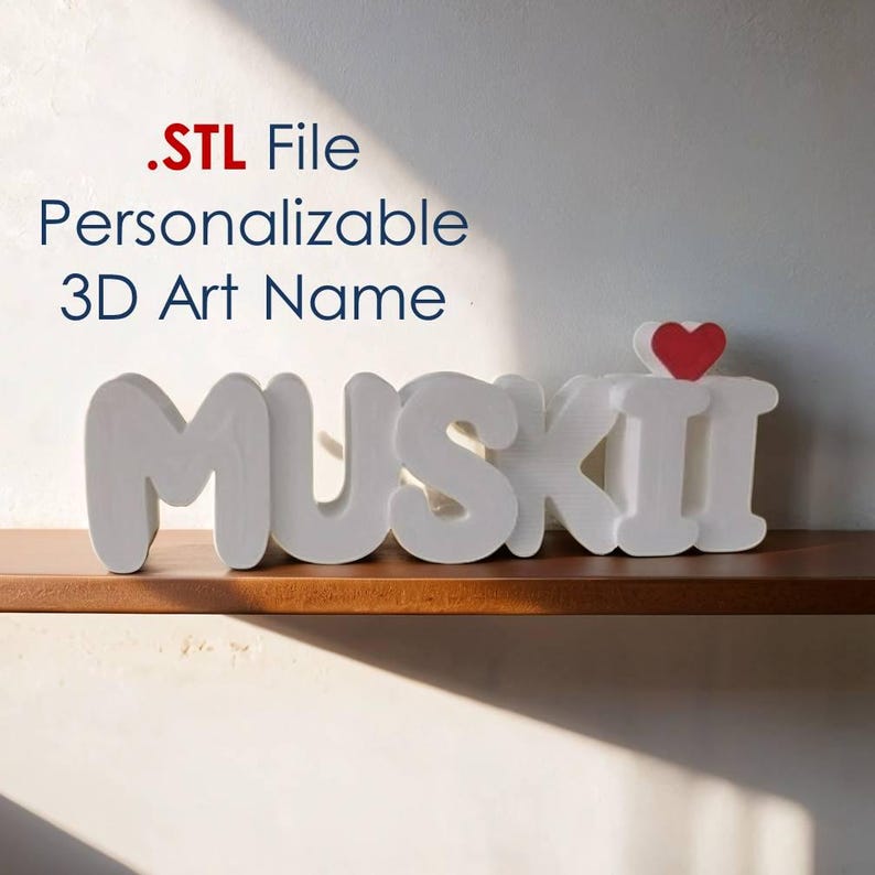 Custom 3D Name Plate STL File: Personalized Desk Name (digital Download ...