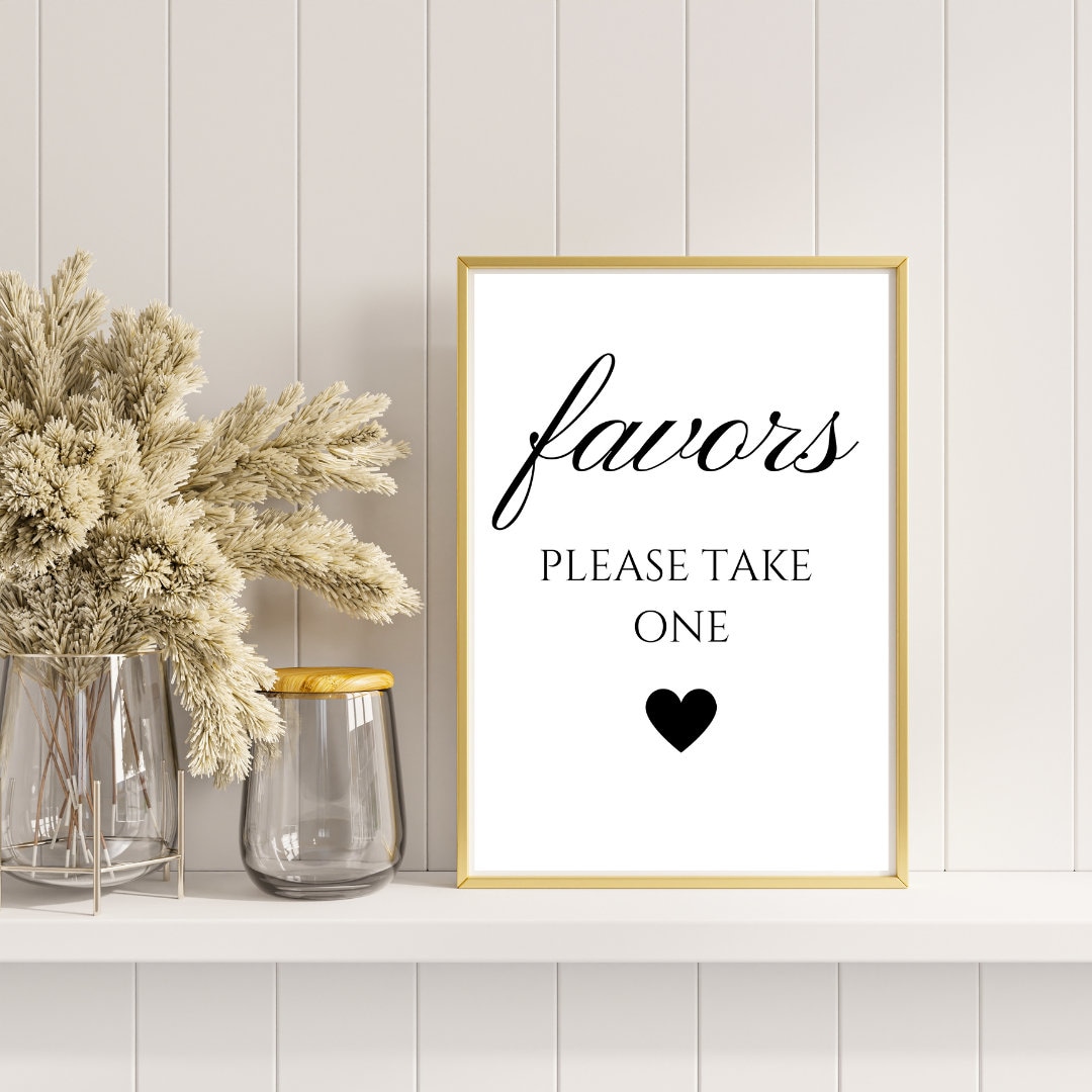Favors Please Take One Downloadable Sign - Favors Sign - Wedding Sign ...