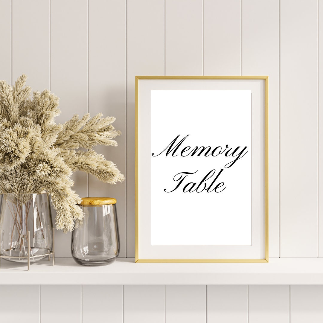 Memory Table Sign - Downloadable Memory Table Sign - Memory Sign ...