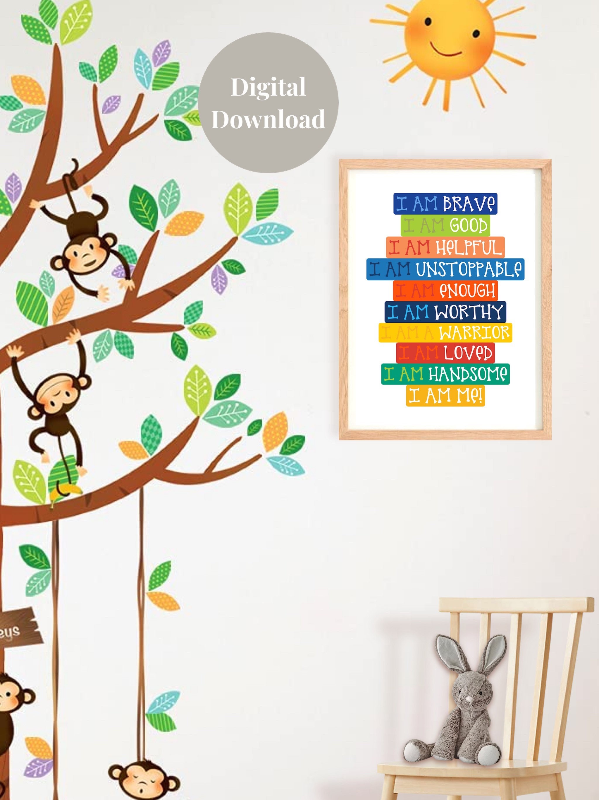Little Boy Positive Affirmations, Kids Room, Printable Wall Art ...