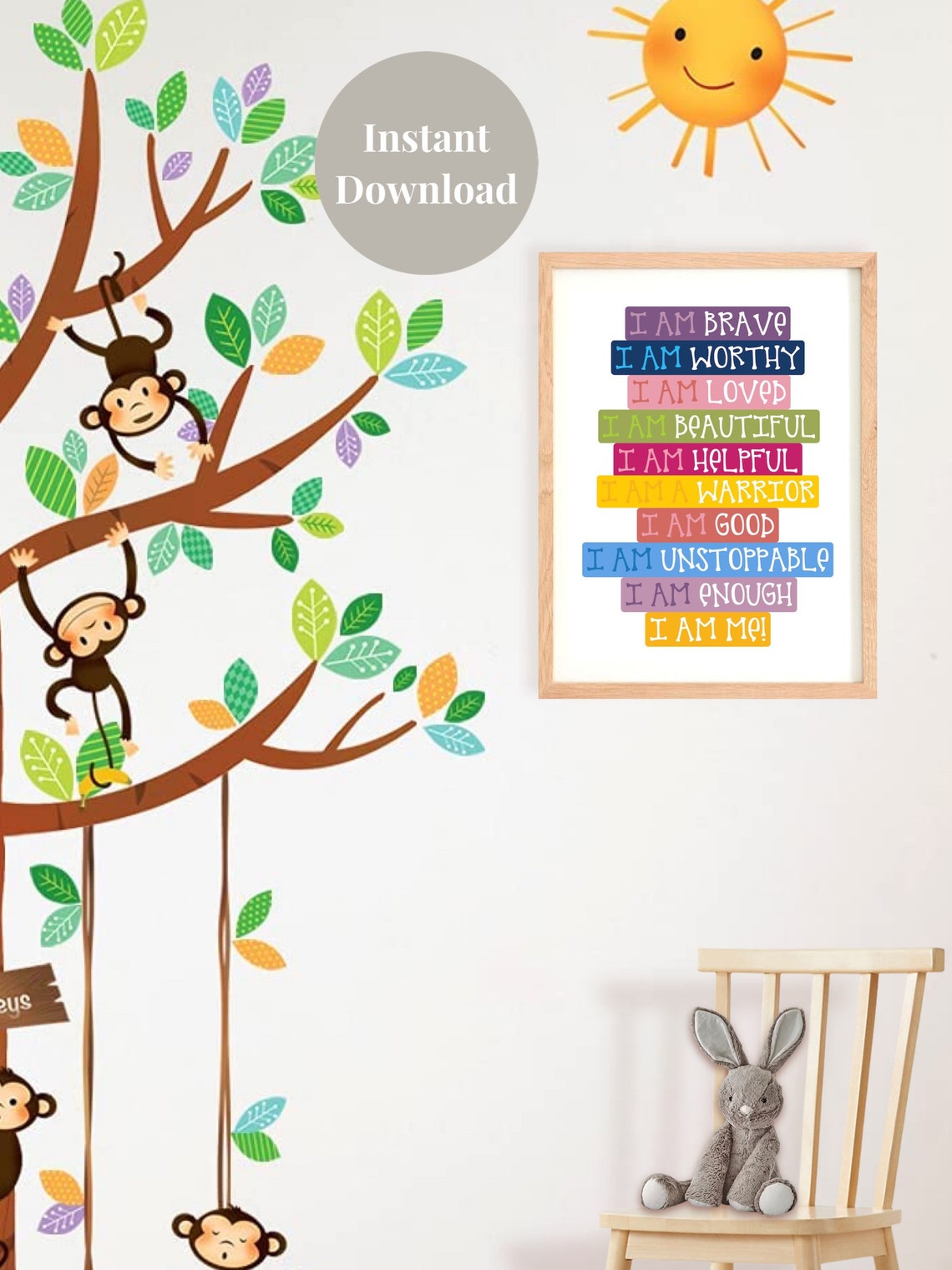 Little Girl Positive Affirmations, Kids Room, Printable Wall Art ...