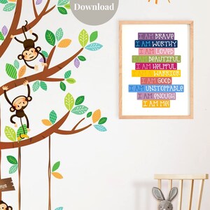 Little Girl Positive Affirmations, Kids Room, Printable Wall Art ...