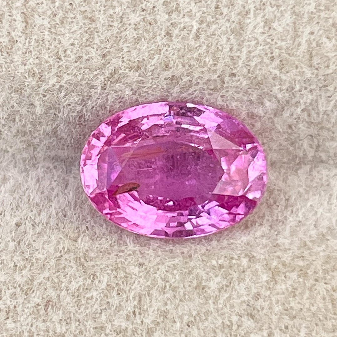 Natural Pink Sapphire 1.65 Ct Oval Cut Loose Gemstone | No Heat Bubble ...