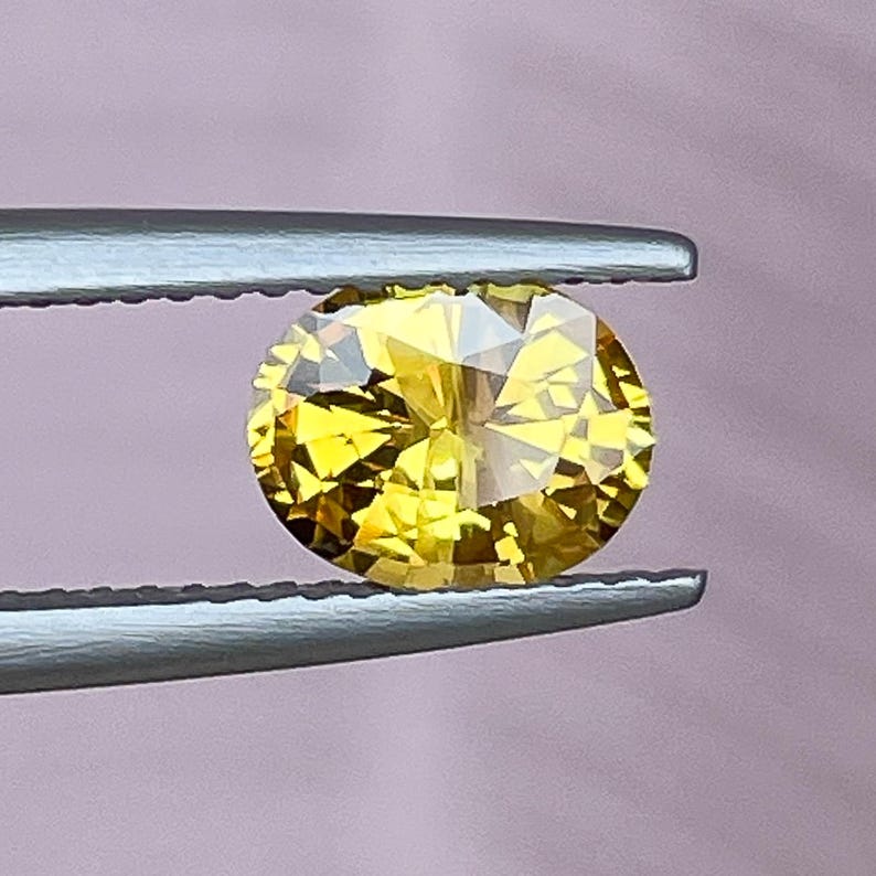 Natural Yellow Sapphire 1.27 Ct Oval Cut Loose Gemstone | Heat Treated ...
