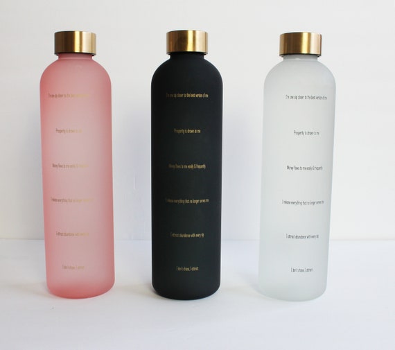 The Bottle of Goals A Water Bottle With Affirmations Helps - Etsy
