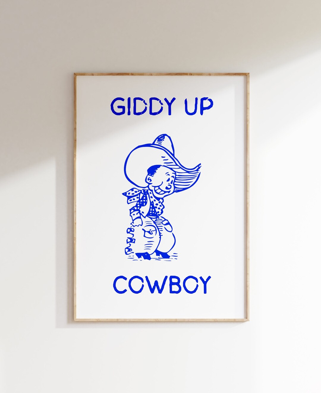 Giddy Up Cowboy Print Cowboy Wall Art Western Cowboy Illustration ...