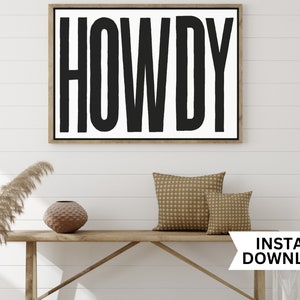 Howdy Typography Print Howdy Print Western Decor Southwestern Wall Art ...