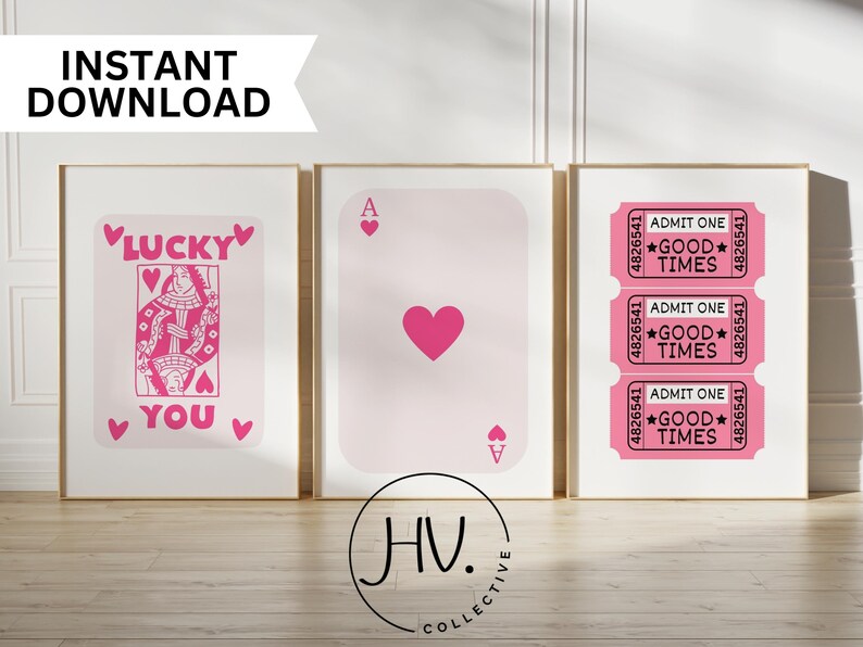 Preppy Gallery Wall Set Trendy Wall Art Preppy Pink Posters - Etsy