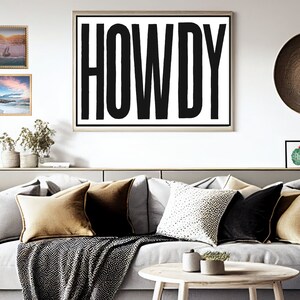 Howdy Typography Print Howdy Print Western Decor Southwestern Wall Art ...