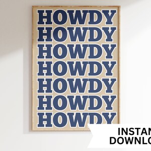 Western Prints Set of 3 Western Wall Art Wild West Print Blue Retro ...