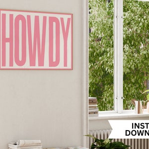 Pink Howdy Typography Print Howdy Print Western Decor Cowgirl - Etsy