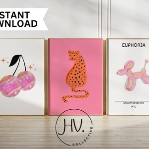 Preppy Gallery Wall Set, Trendy Wall Art, Preppy Pink Posters, DIGITAL ...