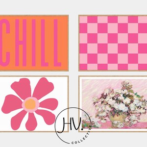 Preppy Gallery Wall Set, Trendy Wall Art, Preppy Pink Posters, DIGITAL ...