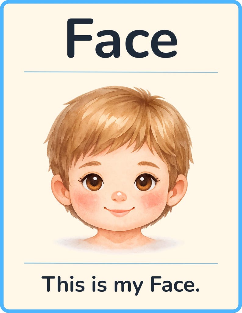 Human Body Parts Flash Cards | Montessori Preschool Anatomy Learning ...