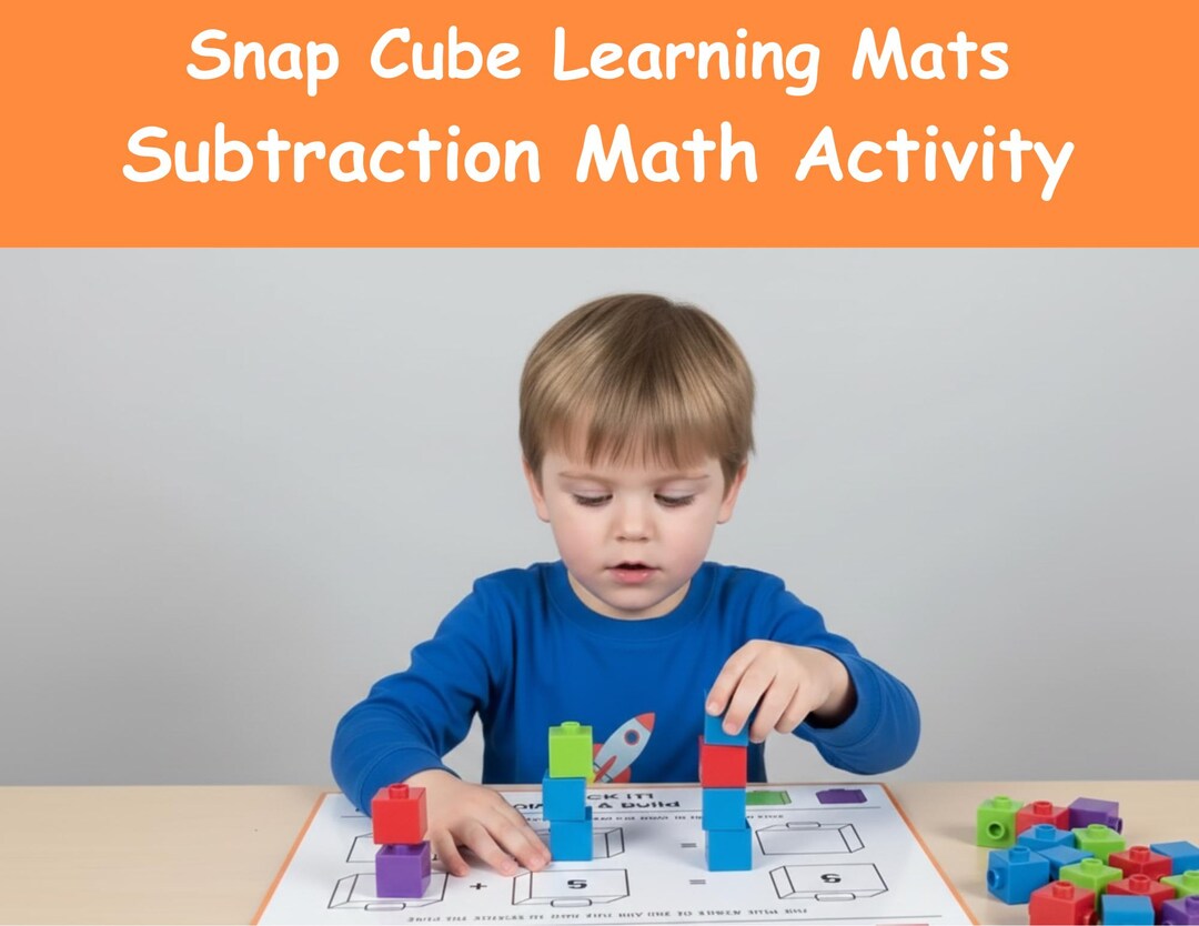 Snap Cube Learning Mats | Subtraction Math Activity for Preschool ...