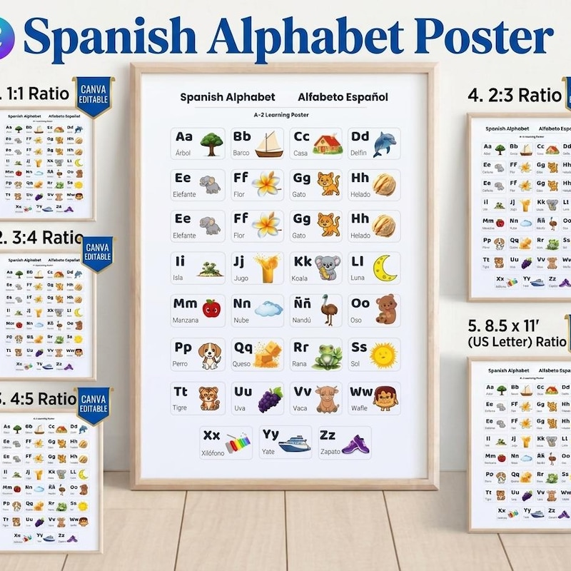 Spanish Alphabet Poster - Etsy