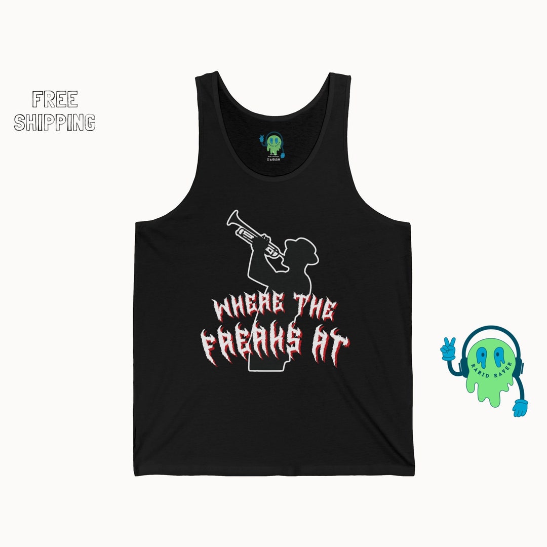 Where the Freaks at Tank, Black EDM Raver Sleeveless Top, Timmy Playing ...