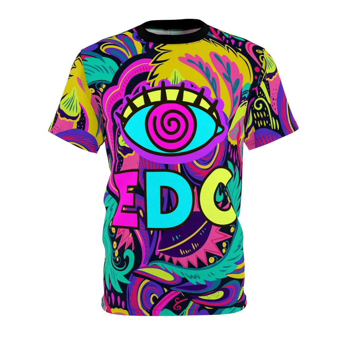Psychedelic Eye EDC Shirt Trippy Mushroom Rave Graphic Tee - Etsy