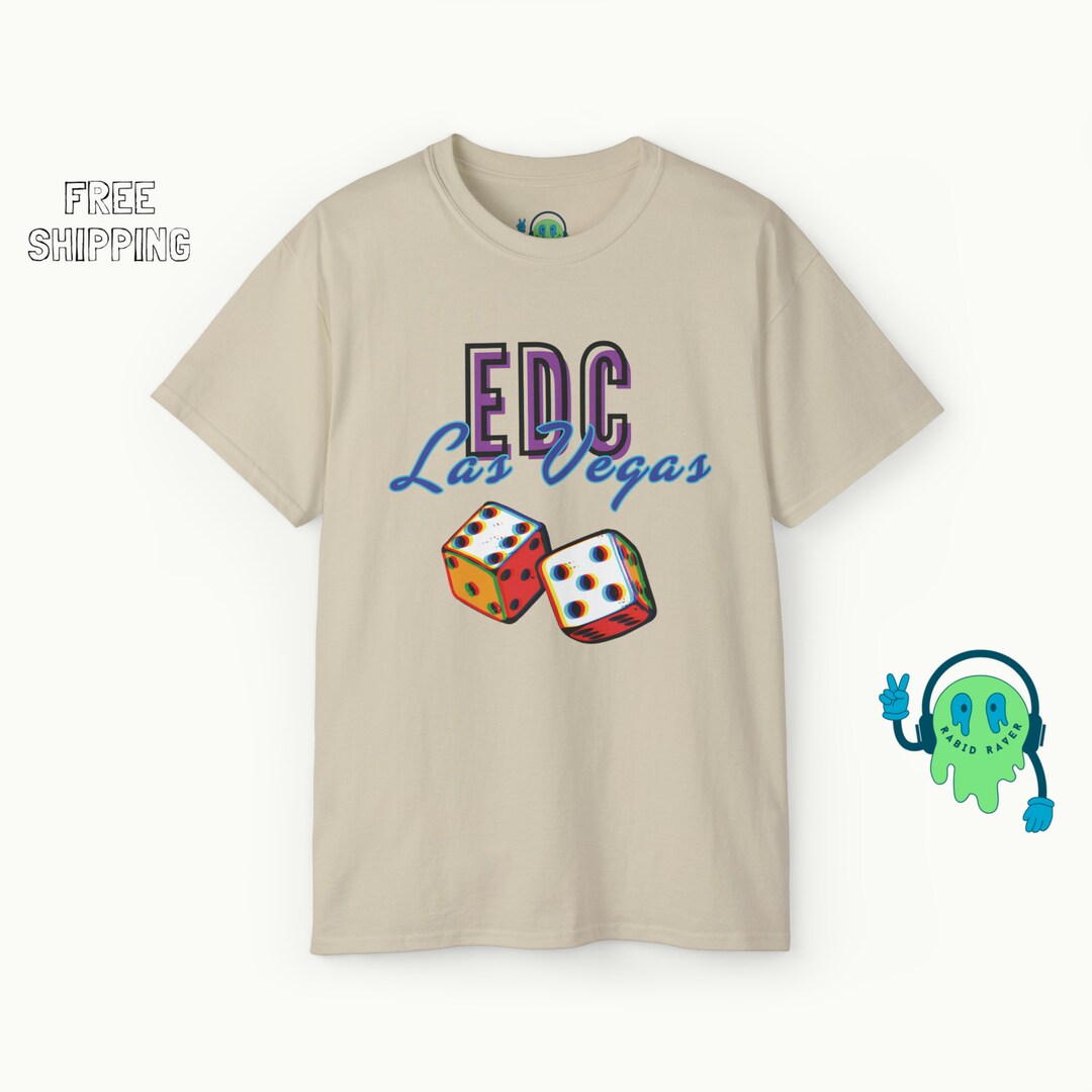 EDC Festival Trippy Dice Rave T-shirt, Psychedelic Dice EDM Shirt ...