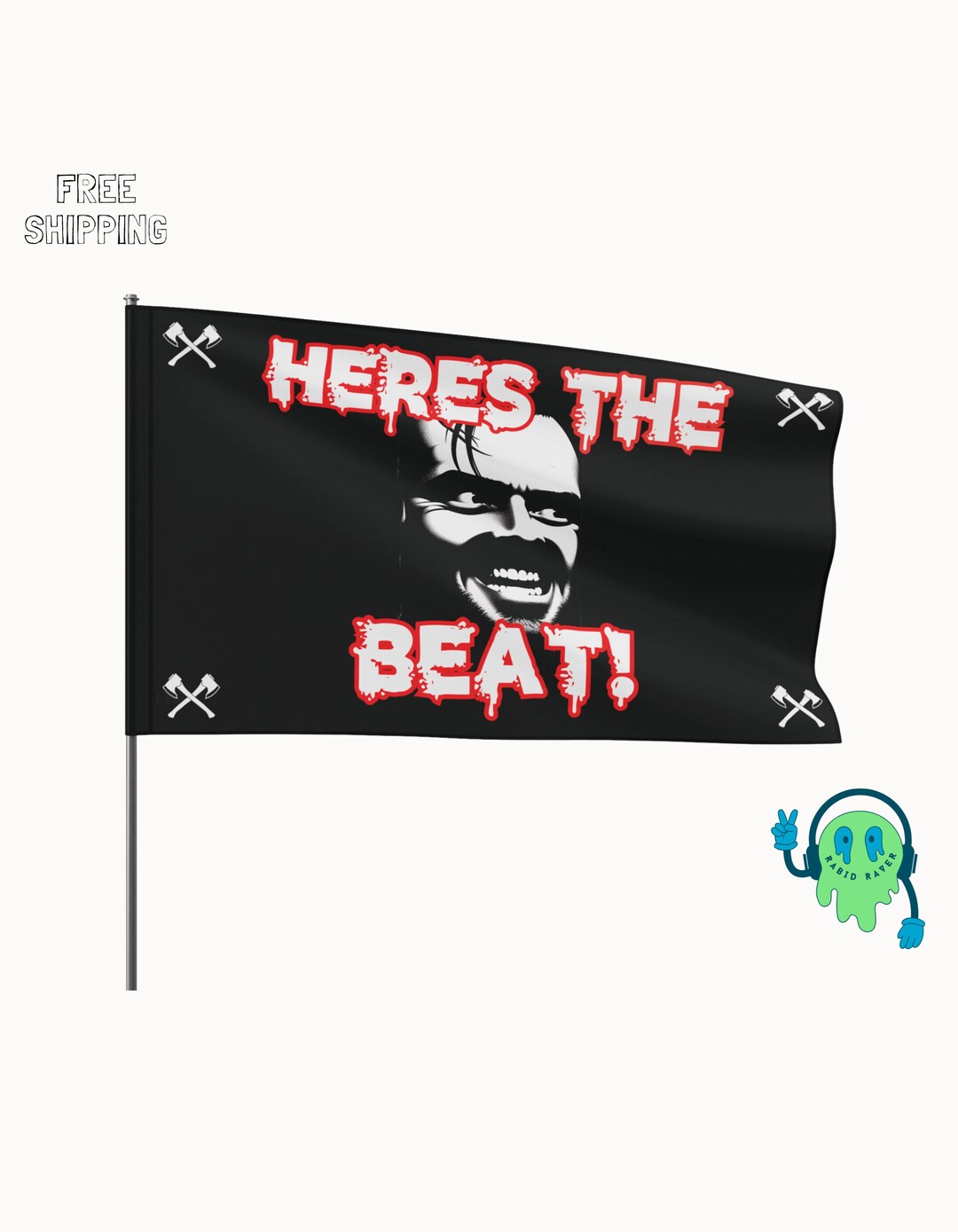 HERES THE BEAT Rave Banner Flag, Rave Totem, Edm Flag Banner ...