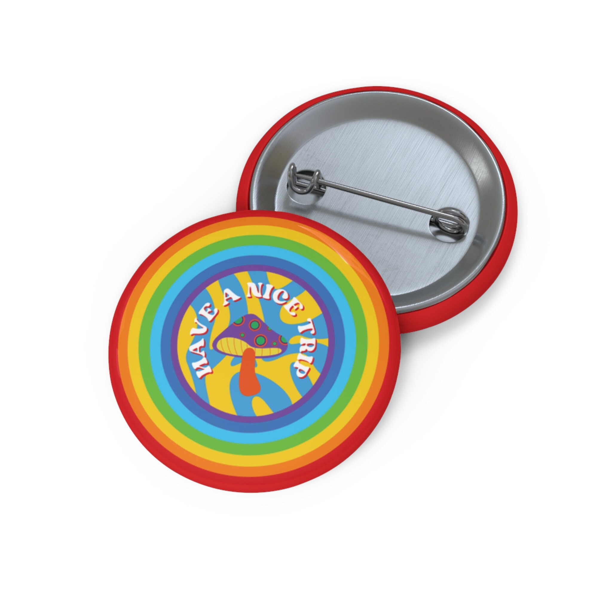 Have A Nice Trip Rainbow Pin Button, Psychedelic Pinback Rave Buttons ...