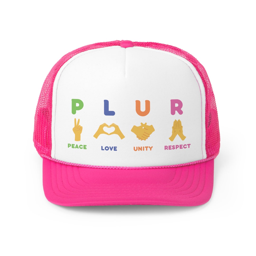 PLUR Rave Trucker Hat, Peace Love Unity Respect Rave Apparel, Rave ...